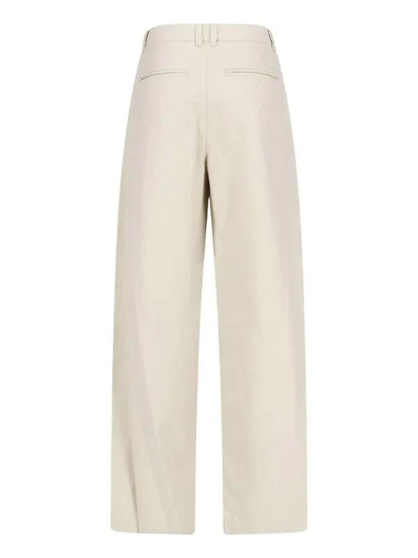 DUNST Pleated Wide-leg Pants - Beige