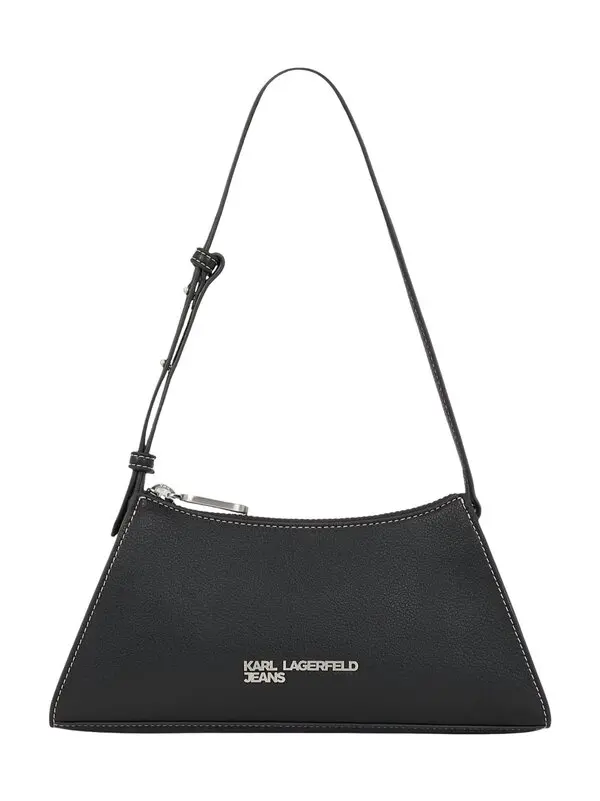 Karl Lagerfeld Zip-detail Curved Shoulder Bag - Black