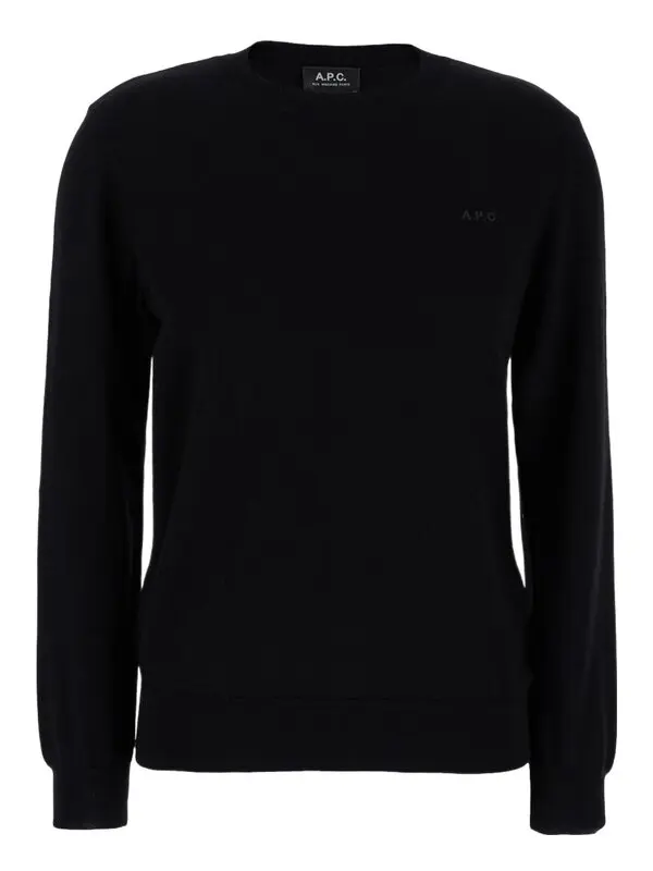 A.p.c. Logo Embroidered Knit Jumper - Black