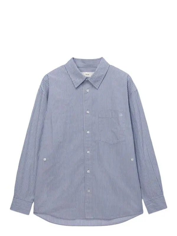 DUNST Striped Button-up Shirt - Blue
