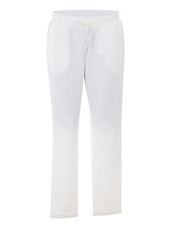 Liu Jo Scuba Trousers With Drawstring Waist And Patch Pockets - White