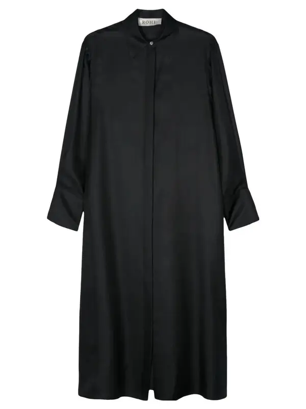 RÓHE Silk Shirt Dress With Cut-out Detail - Black