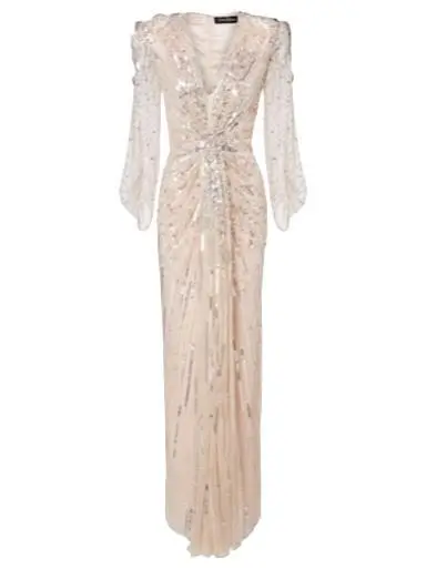 Jenny Packham Xenia Embellished Gown - Nude