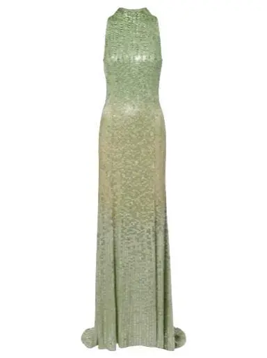Jenny Packham Benie Embellished Halterneck Gown - Nude