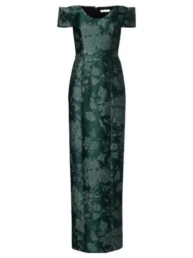 EMILIA WICKSTEAD Aislinn Floral Cloqué Bustier Gown - Green