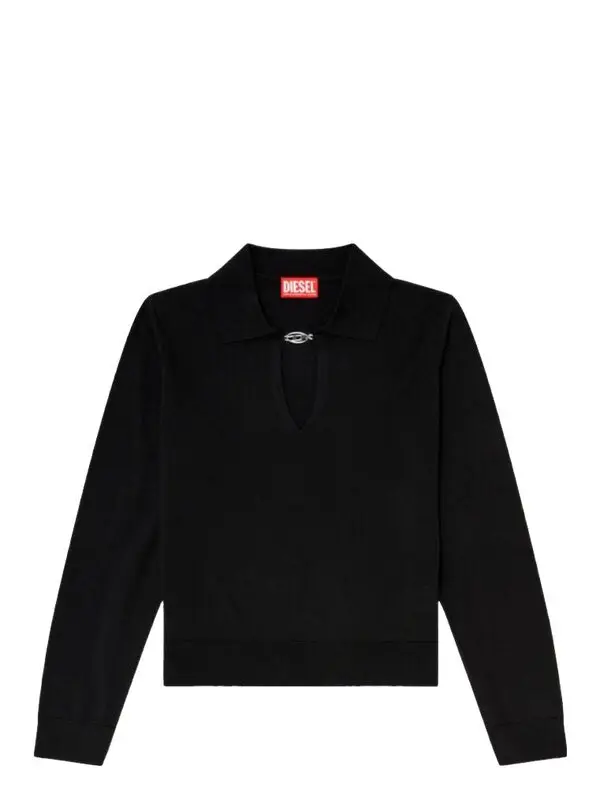 DIESEL® Oval-d Keyhole Polo Shirt - Black