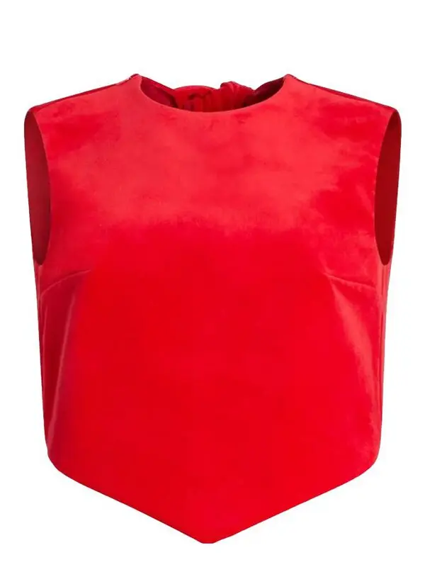 PATOU Sleeveless Top With Bow Detail - Red