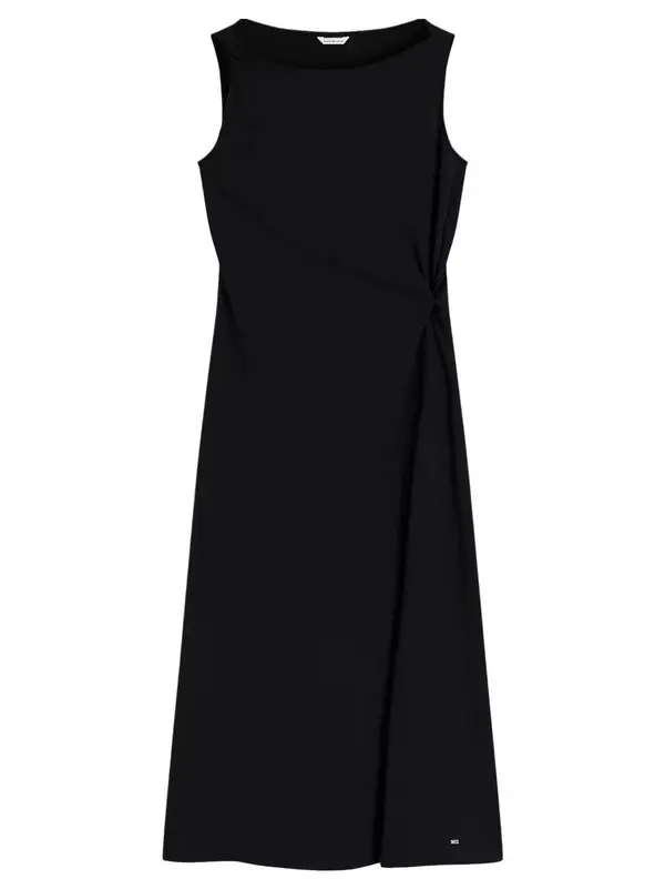 Tommy Hilfiger Sleeveless Boat Neck Dress With Knotted Waist - Black
