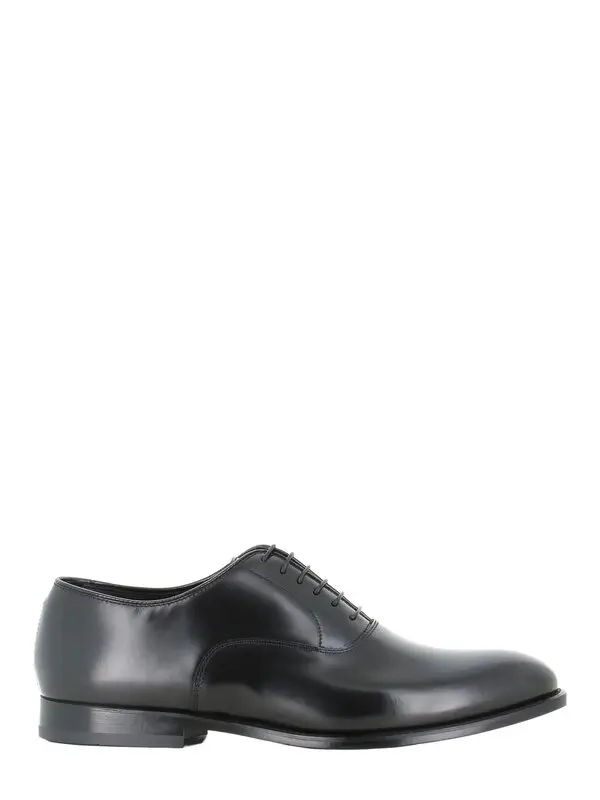 DOUCAL'S Round Toe Oxford Shoes - Black