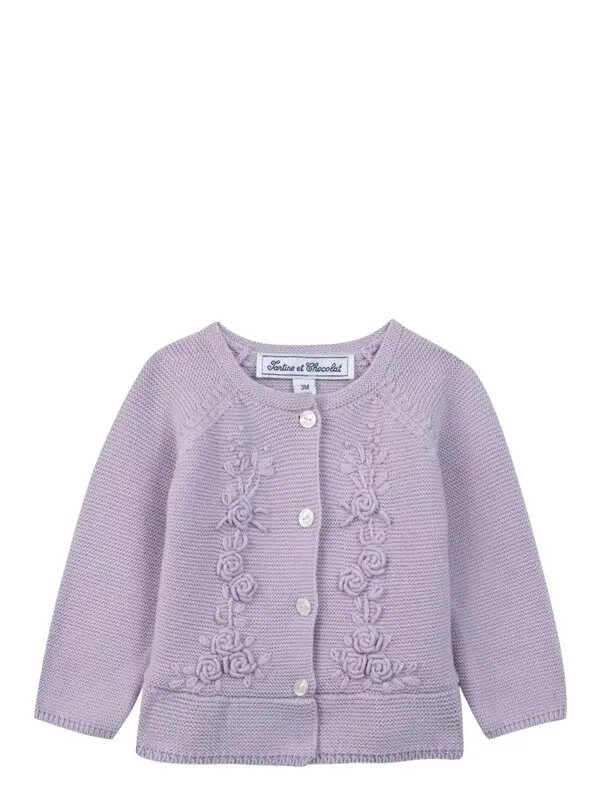TARTINE ET CHOCOLAT Embroidered Cardigan - Lavender