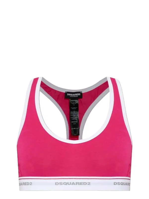 Dsquared2 Logo-tape Racerback Bralette - Pink