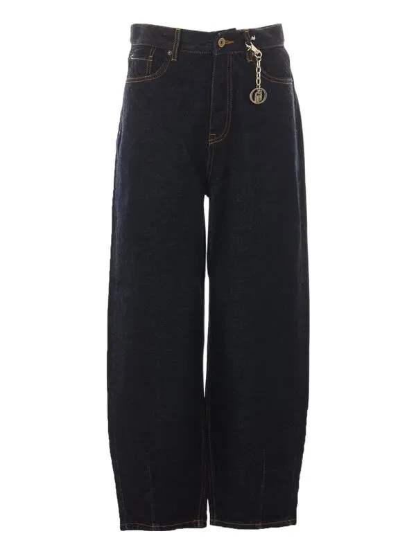 Liu Jo Chain Detail Wide-leg Jeans - Black