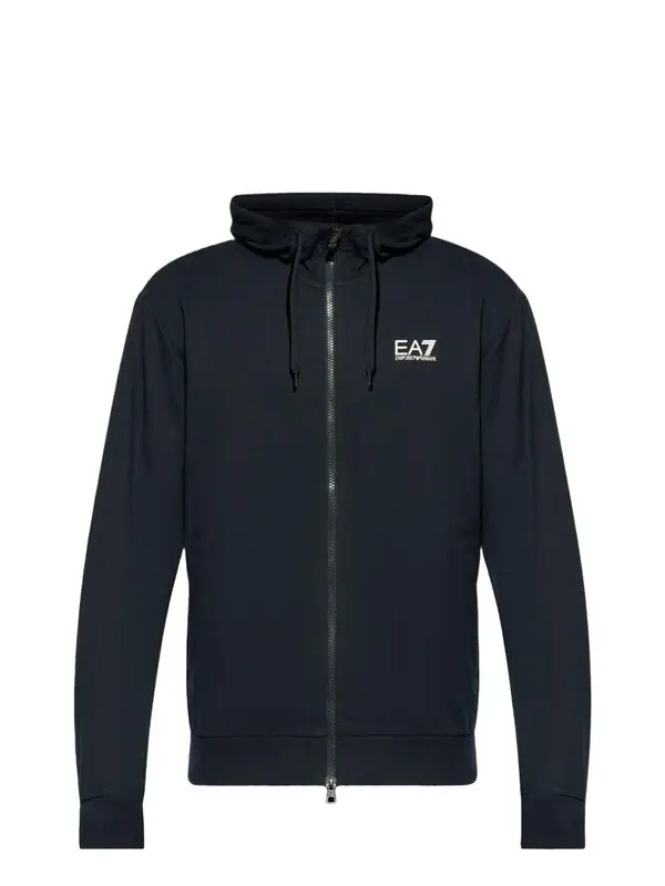 EA7 Zip-up Cotton Hoodie - Black