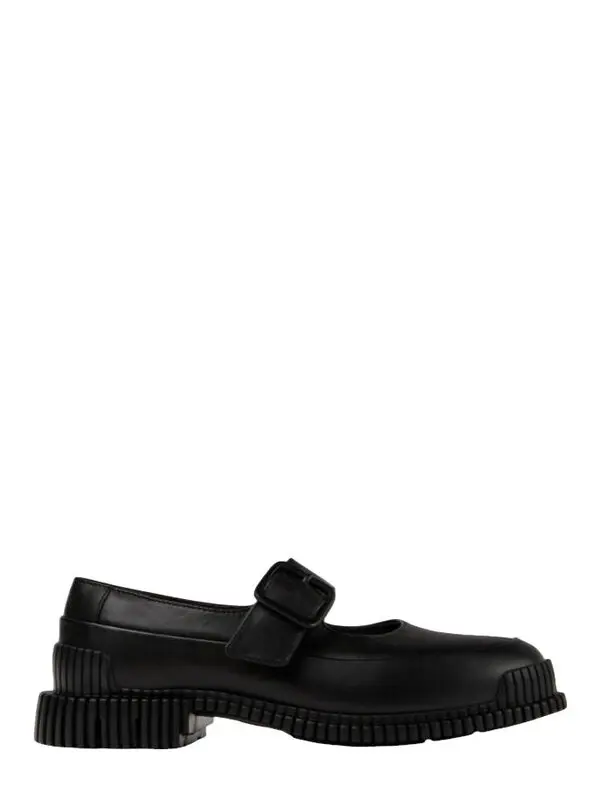 Camper Round-toe Buckle Loafers - Black