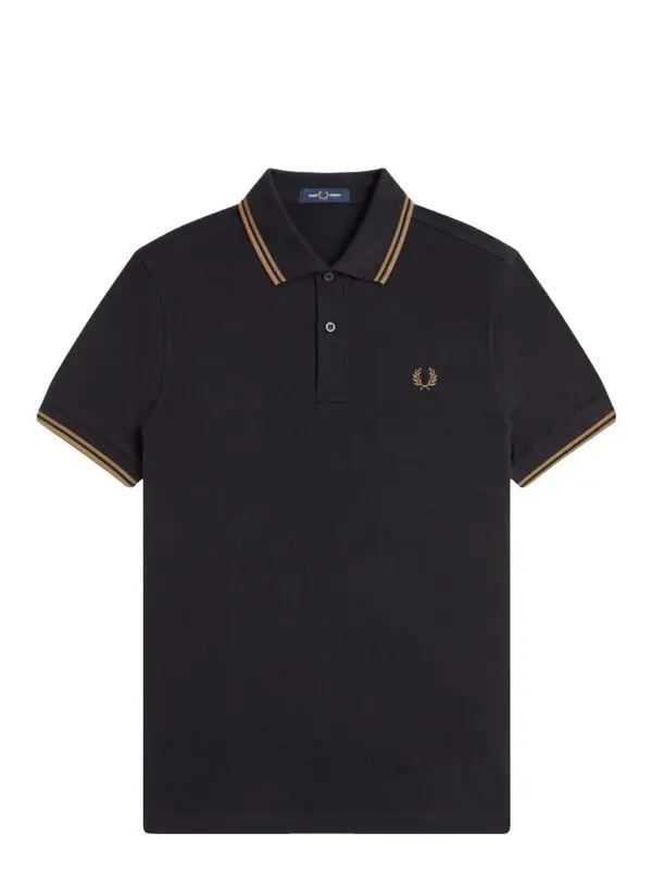 Fred Perry Logo-embroidered Polo Shirt - Black