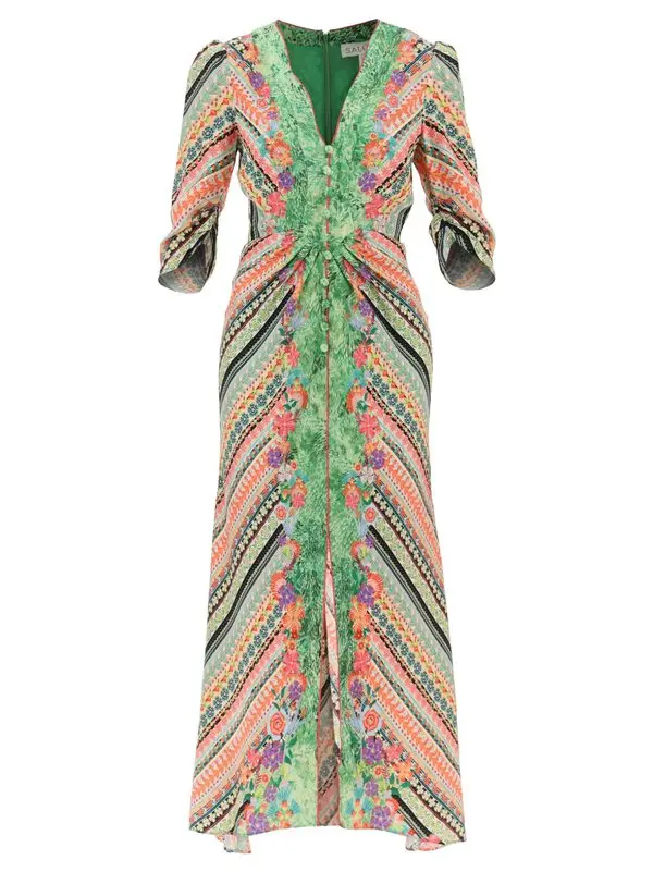 Saloni Mitsu B Mix-print Midi Dress - Multicolor