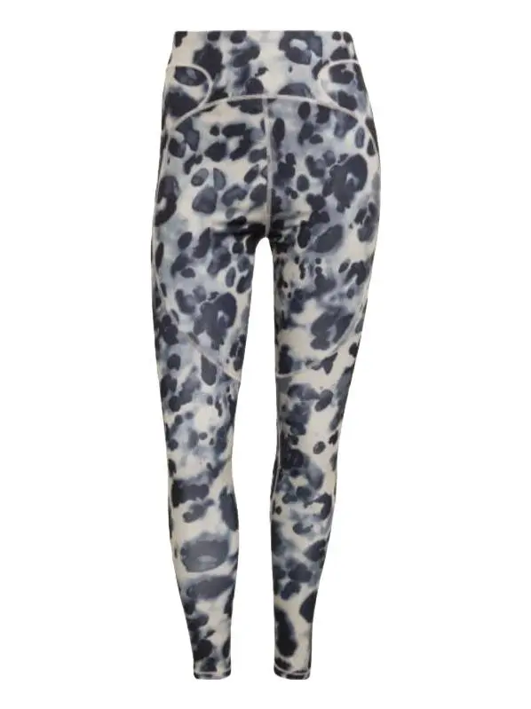 Adidas By Stella McCartney Printed High-rise Performance Leggings - Beige/black