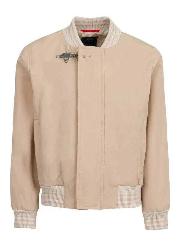 FAY Hook-detail Bomber Jacket - Beige
