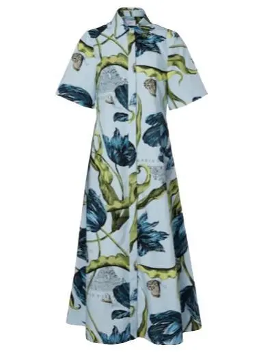 Erdem Floral Cotton Midi Dress - Green