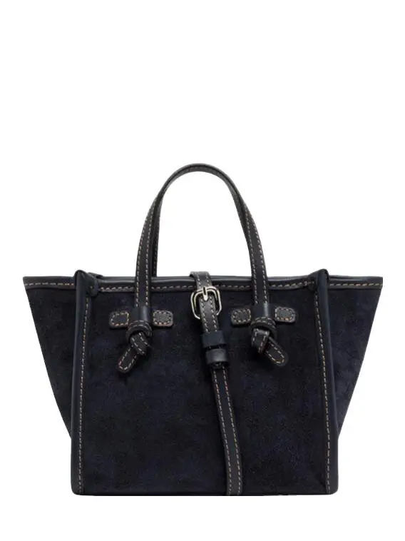 GIANNI CHIARINI Firenze Miss Marcella Suede Leather Handheld Crossbody Bag - Blue