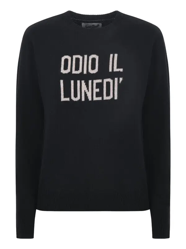 MC2 SAINT BARTH Slogan Knitwear - Black