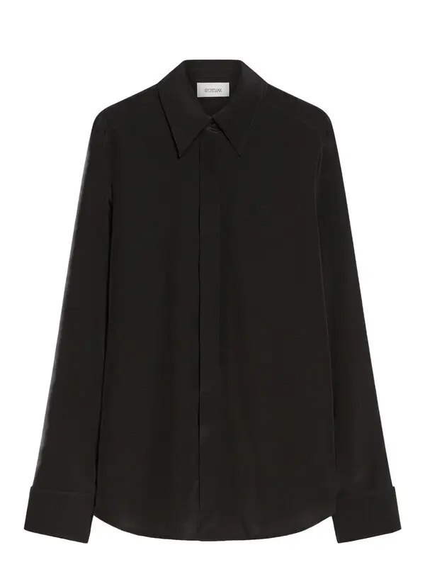 Sportmax Classic Collared Long-sleeved Shirt - Black