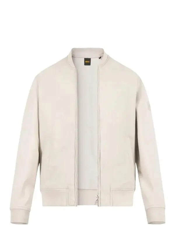 Hugo Boss Ze_smartcore Bomber Jacket With Logo - Light Grey