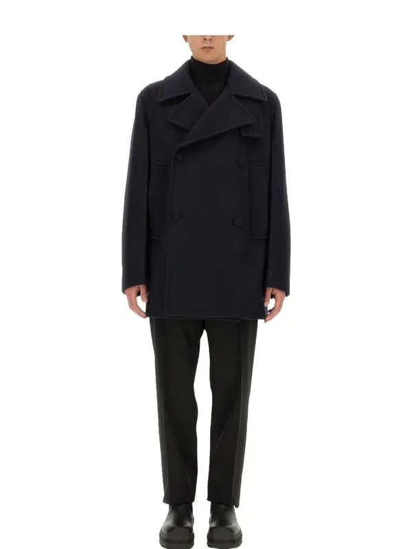 JIL SANDER Double Breasted Caban Jacket - Black