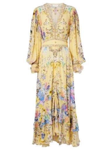 Camilla Floral Embellished Silk Maxi Dress - No