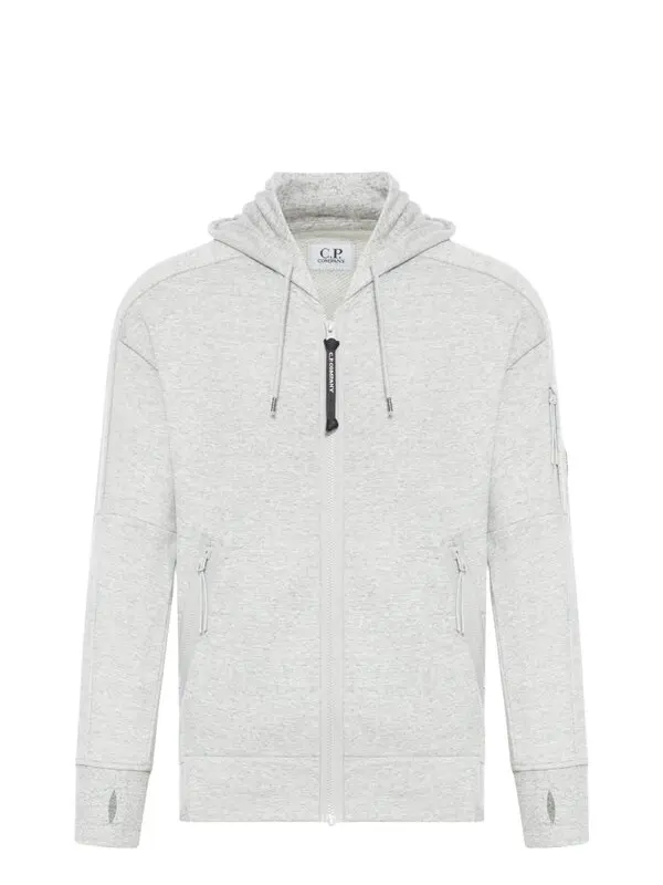 C.P. COMPANY Hooded Zip-up Sweater - White