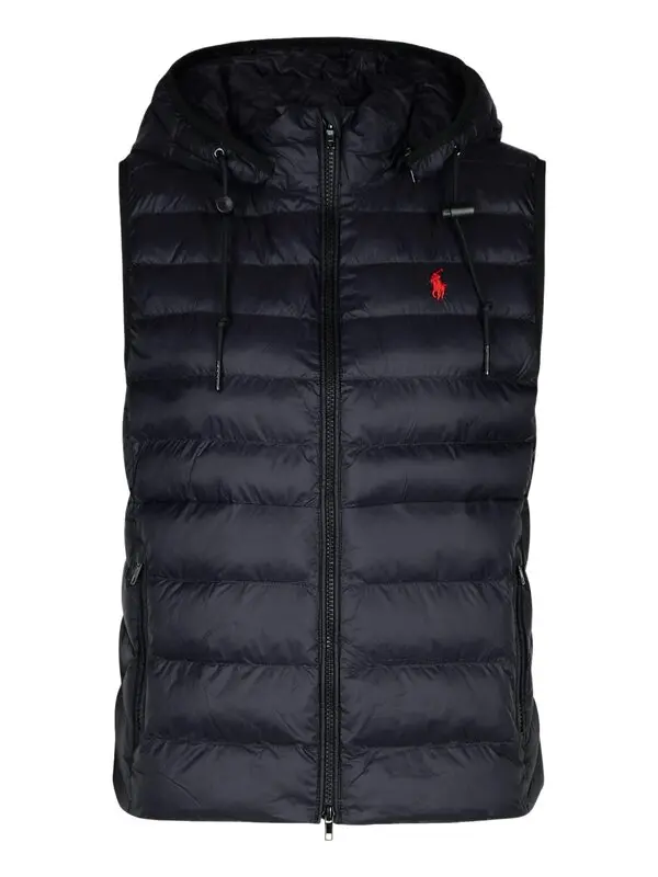 Polo Ralph Lauren Sleeveless Padded Gilet With Hood - Black