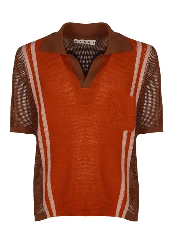 Marni Short Sleeve Polo Shirt - Red