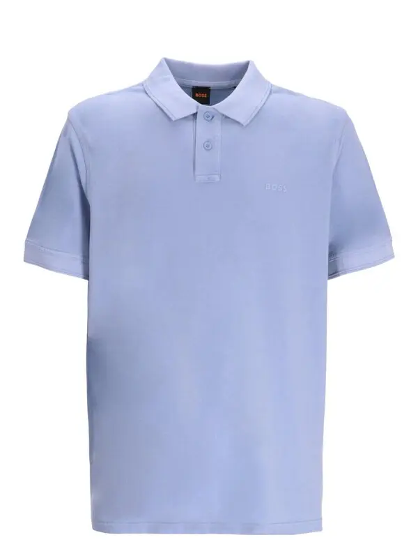 Hugo Boss Logo-print Cotton Polo Shirt - Blue