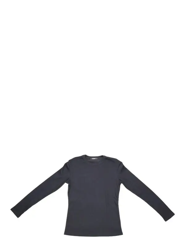 Lela Rose Long Sleeve Cotton T-shirt - Black