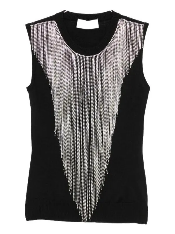 Sportmax Sleeveless Embellished Vest - Black