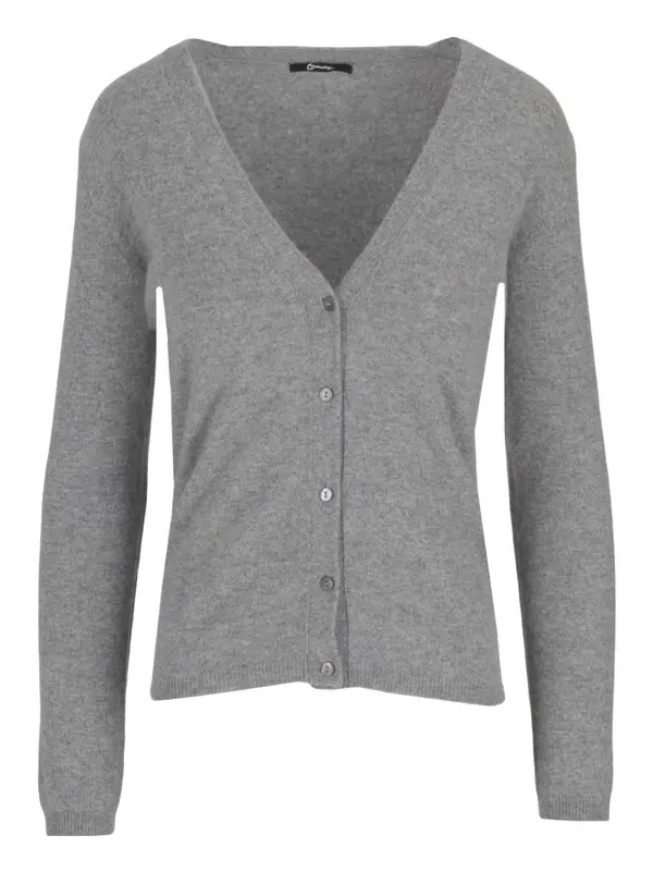Lela Rose V-neck Cropped Cardigan - Gray