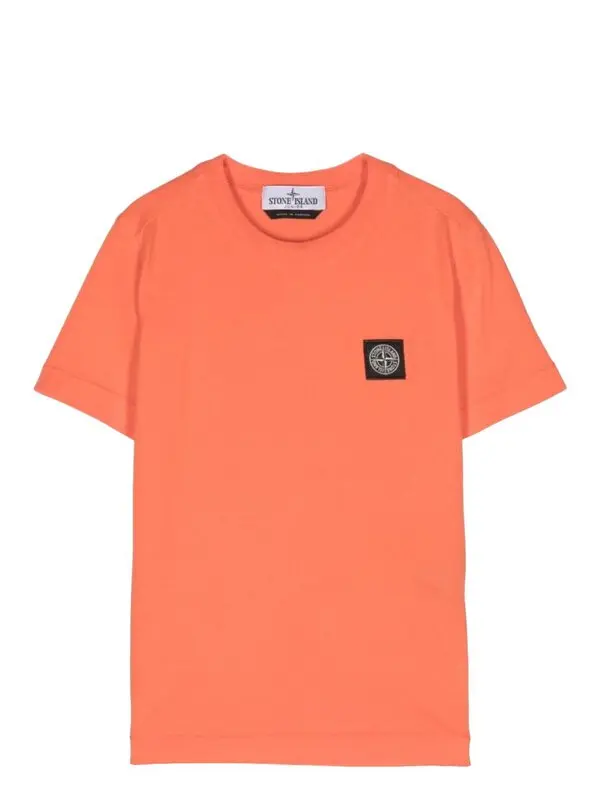 Stone Island Compass Appliqué Cotton T-shirt - Orange