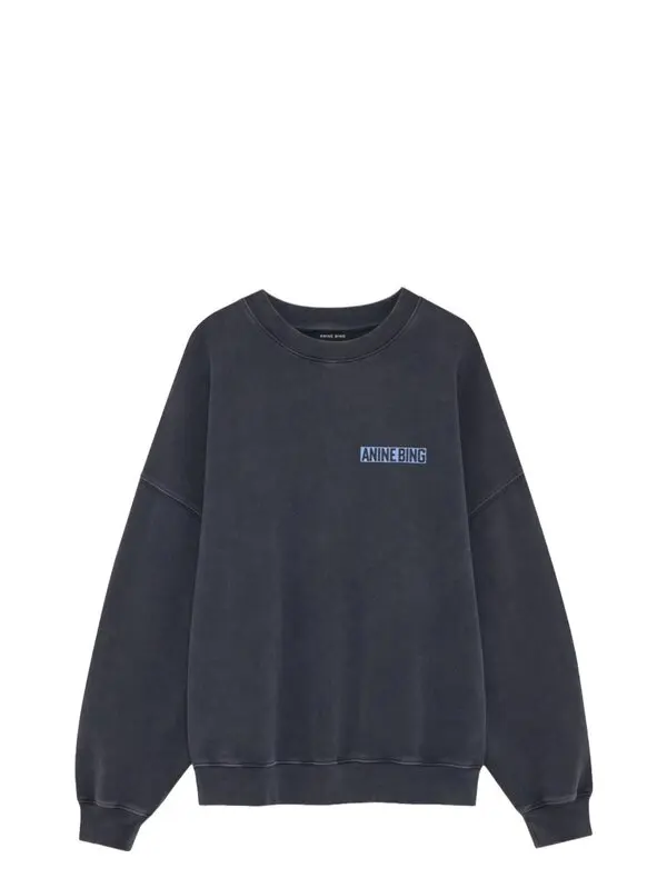 ANINE BING Oversized Crewneck Sweatshirt - Washed Black