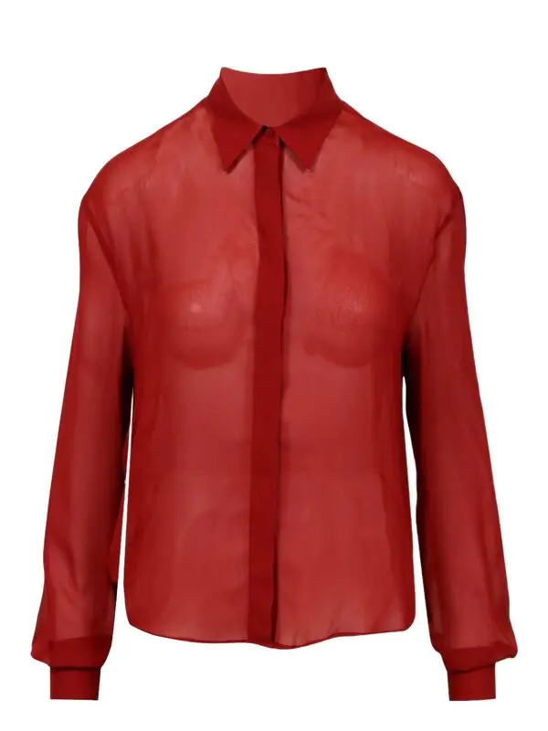 Philosophy Di Lorenzo Serafini Sheer Button-up Shirt - Red