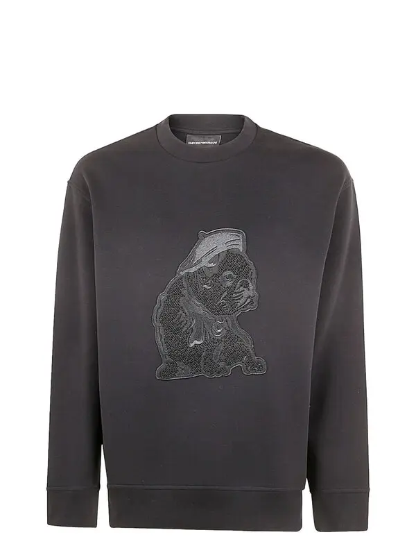 Emporio Armani Dog Patch Jersey Sweatshirt - Black
