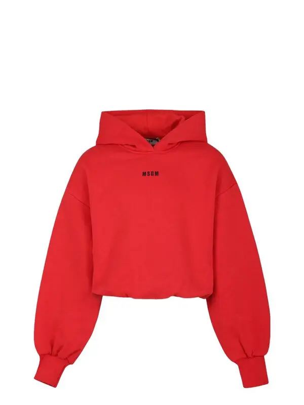 MSGM Embroidered Logo Hoodie - Red