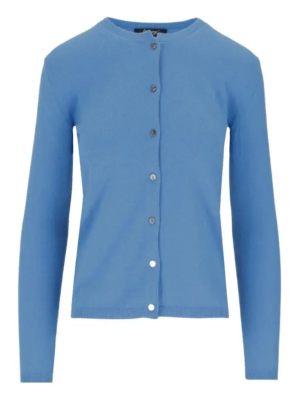 Lela Rose Crew Neck Cardigan - Blue