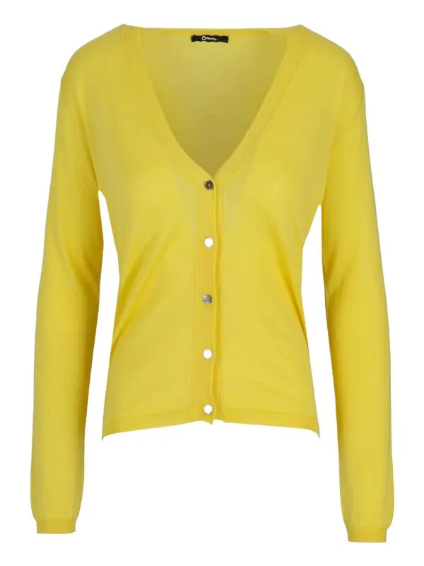 Lela Rose V-neck Cropped Cardigan - Yellow