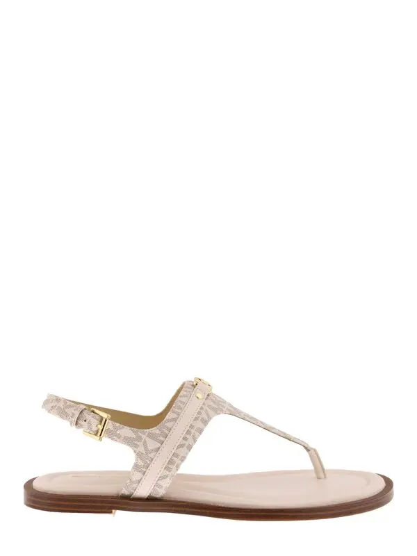 Michael Kors Mandy Signature Logo T-strap Sandals - Hazel
