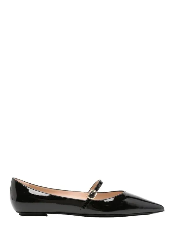 STUART WEITZMAN Pointed Mary Jane Flats - Black