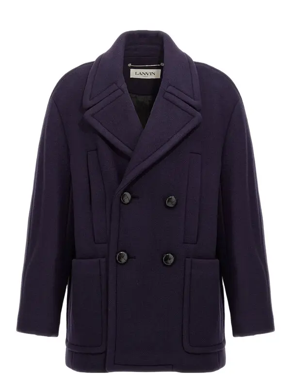 LANVIN Double-breasted Coat - Black