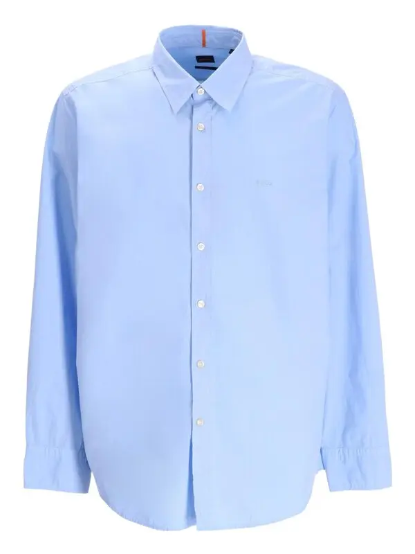 Hugo Boss Regular-fit Stretch Poplin Shirt - Light Blue