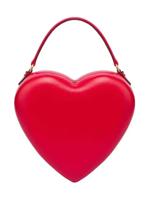 Moschino Heart-shaped Leather Tote Bag - Red