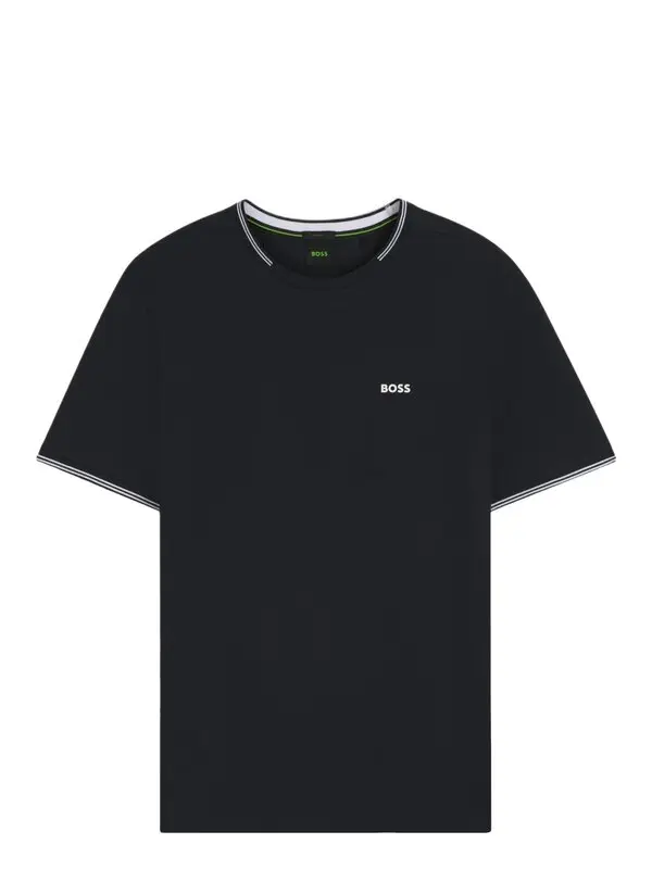 Hugo Boss Logo Trim Cotton T-shirt - Dark Blue