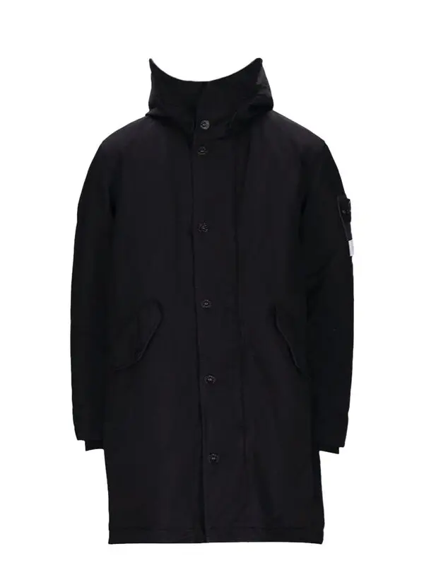 Stone Island Long Down Parka - Black